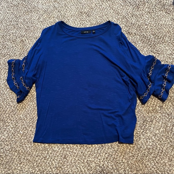 Apt. 9 | Tops | Royal Blue Flowy Armed Shirt | Poshmark